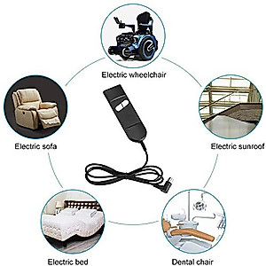 Sybboda UP/Down 2 Button 5PIN Roll line 90° Electric Sofa Remote Hand Control for OKIN,LIMOSS,Pride,Golden,Berkline Lift Chair or Power Recliner