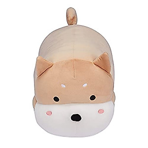 Z ZBWKBR Dog Stuffed Animal Dog Plush Pillow,Soft Cute Shiba Inu Plush Soft Plush Toy Gift for Kids Birthday Home Decor Hugging Sleeping Comfort Cushion 12'' (Yellow, Small)