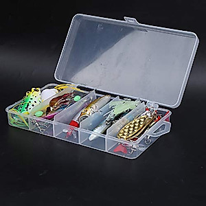 Honio Hard Lure Bait Set, Fishing Gear Soft Lure Bait Set Artificial Lure Bait with Box for River Pond Saltwater Freshwater