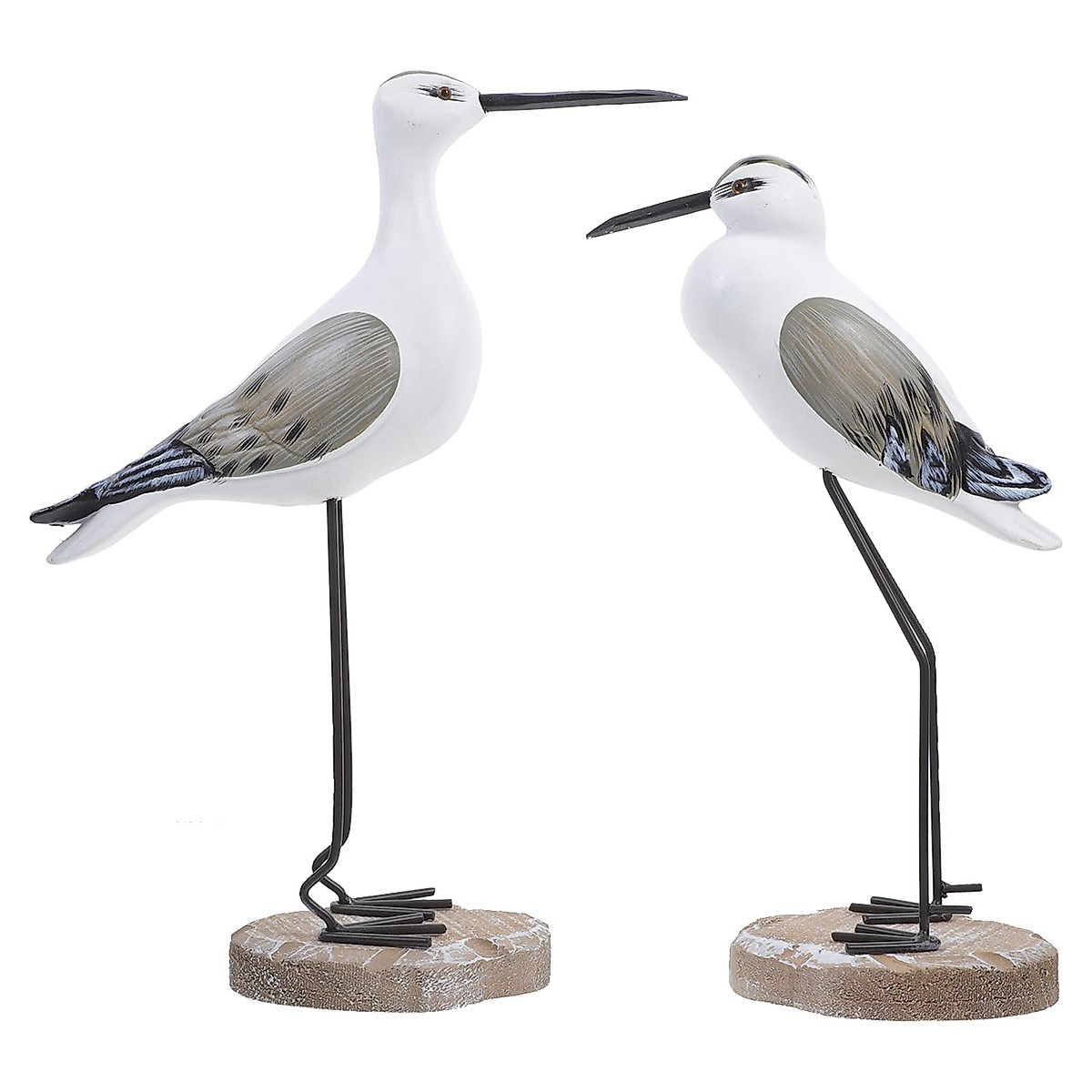 EXCEART 2pcs Seagull Statues Garden Bird Sculpture Wooden Seabirds Figurine Nautical Sculpture Desktop Coastal Decorartion Home Table Centerpiece