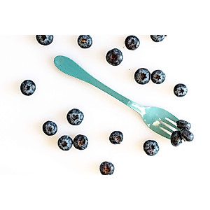 KNORK Eco 24 Piece (Fork, Knife, Spoon) Plant Based Cutlery Bamboo Reusable Flatware Set, Blue