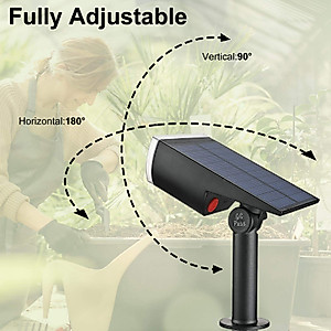 Solar Spot Lights Outdoor, Consciot 12 LEDs IP67 Waterproof Dusk-to-Dawn Solar Landscape Spotlights, Auto On/Off, 2-in-1 Adjustable Solar Powered Wall Lights for Garden Yard, 4 Pack (3000K Warm White)