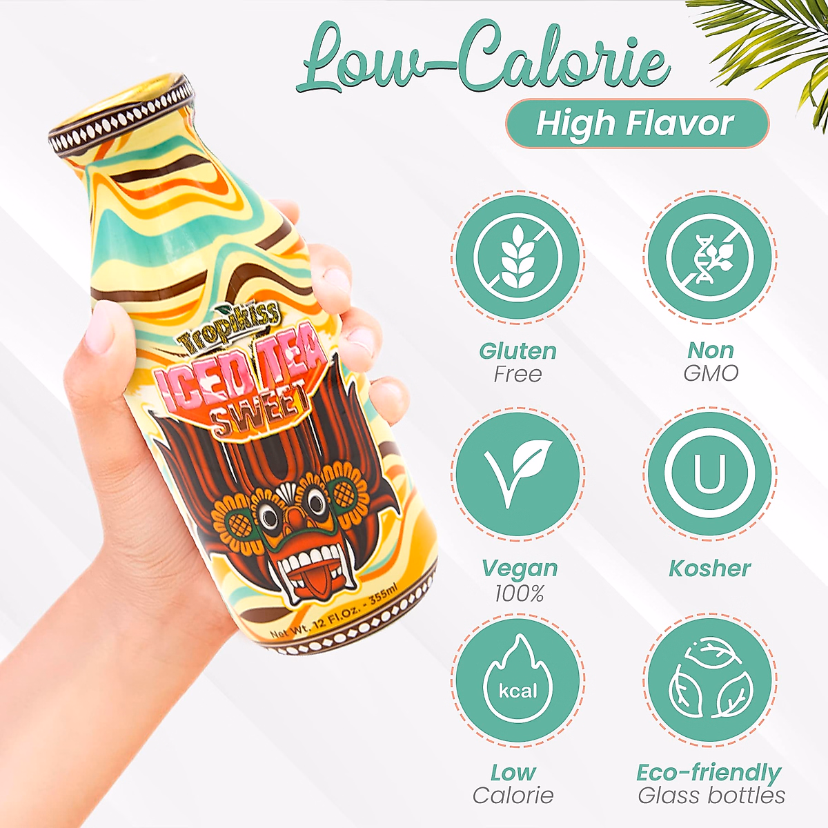 Tropikiss 12-Pack Sweet Iced Tea – Antioxidant-Rich Refreshing Drink | Natural Bottled Ice Tea | Healthy & Flavorful Beverage