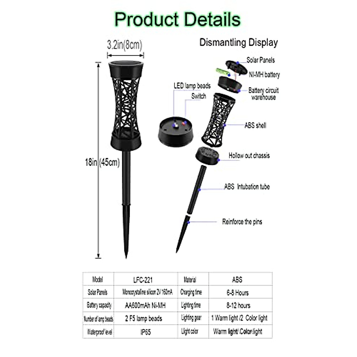 Solar Powered LED Garden Lights,Waterproof Solar Pathway Lights Outdoor, Automatic Led Halloween Christmas Decorative Landscape Lights for Patio,Bright Lawn Walkway Lights Solar Garden Lights-4PACK