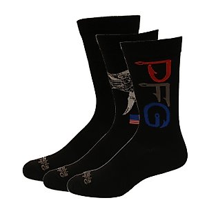 Columbia Men's PFG Billfish Crew Socks 3 Pair, Black, One Size