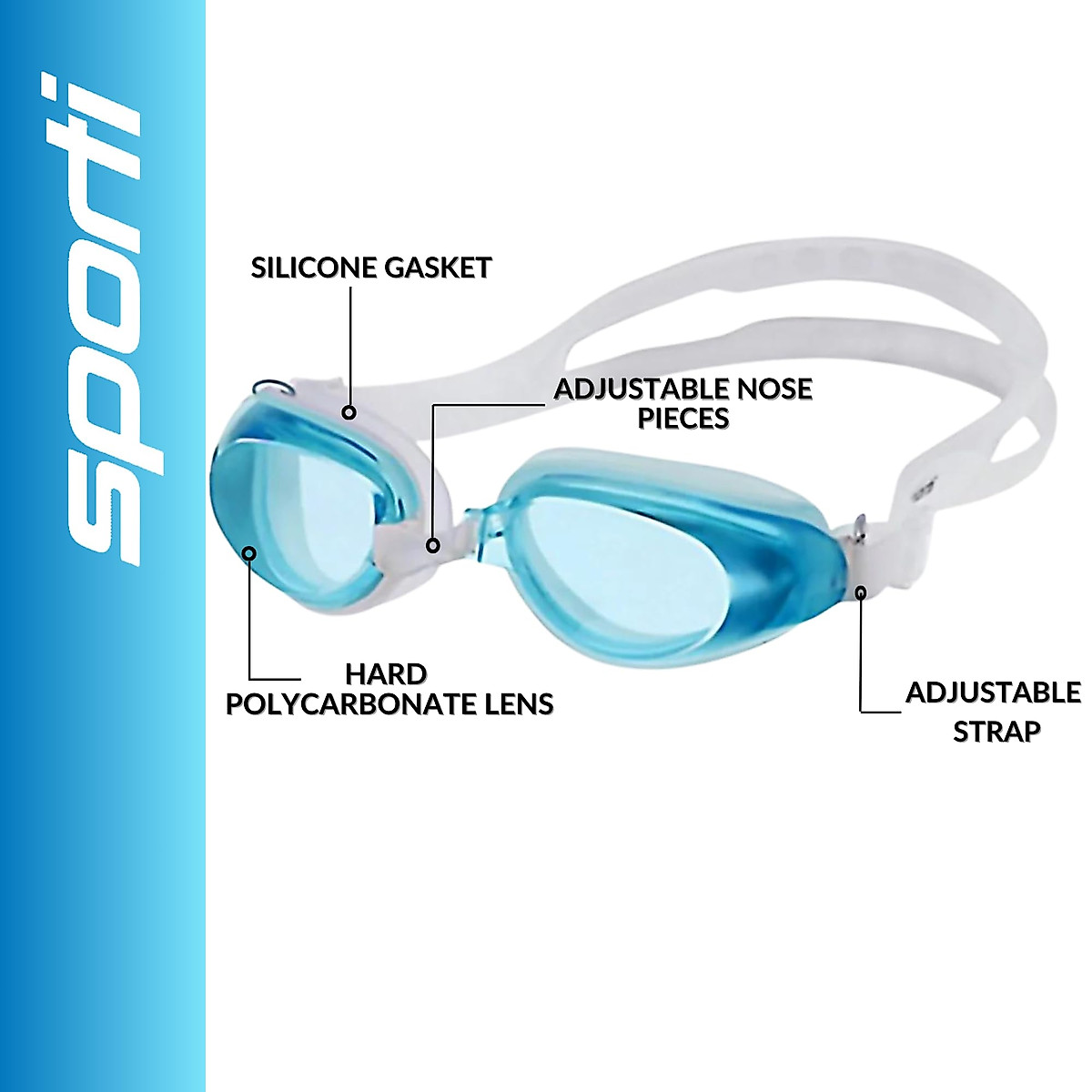 Sporti Antifog Snapper Jr. Goggle - Aqua