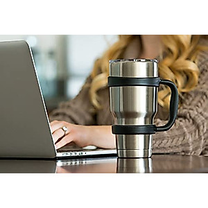 STRATA CUPS 30 oz Tumbler Handle - Available For 30 oz YETI Tumbler, OZARK TRAIL Tumbler, Rambler Tumbler- BFA free (Black)