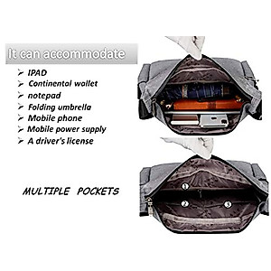 Wxnow Purses and Shoulder Handbags for Women Casual Travel Bag Messenger Cross Body Crossbody Bag Oxford Nylon Bags Purses Light Grey