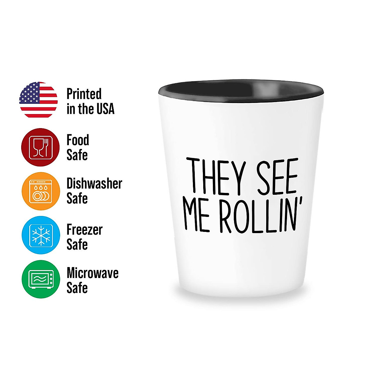 Bubble Hugs Veterinarian Shot Glass 1.5oz - they see me rollin' - Pathologist Med Tech Animal Lover Pet Veterinary Clinic Doctor Funny Gag Joke