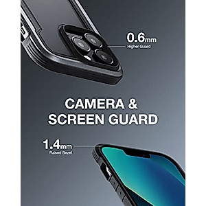 RAPTIC Shield for iPhone 13 Pro Case, Shockproof Protective Clear Case, Military 10ft Drop Tested, Durable Aluminum Frame, Anti-Yellowing Technology Case for iPhone 13 Pro, Black