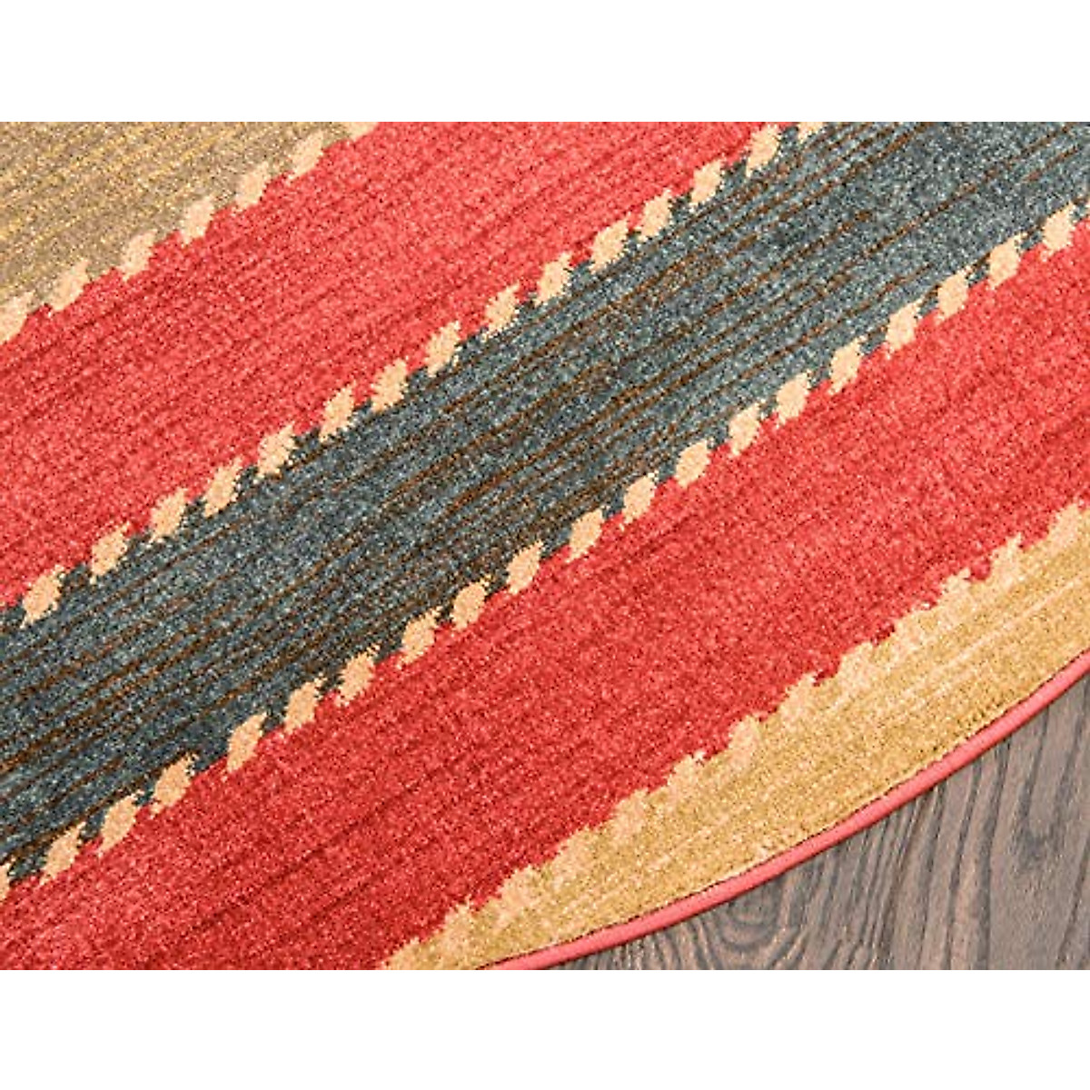 Unique Loom Fars Collection Area Rug - Monterey (8' Round, Multi/ Rust Red)