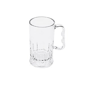 G.E.T. Shatter-Resistant Plastic Beer Mug/Stein, 10 Ounce, BPA Free, 0082-1-SAN-CL-EC (Set of 4) , C/lear
