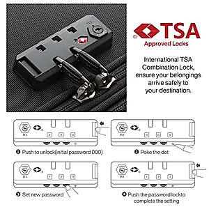 Hanke 24" Softside Expandable Checked In Suitcase with Spinner Wheels, Lightweight upright Luggage with TSA Lock,Rolling Travel Luggage for Woman Man,24-Inch(Black)