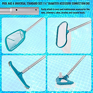 U.S. Pool Supply 10.5 Foot Aluminum Telescopic Swimming Pool Pole - 8 Adjustable Connecting Sections, Expandable Step-Up Length - Attach Connect Skimmer Nets, Rakes, Brushes, Vacuum Heads, Maintenance