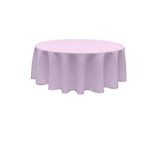 New Creations Fabric & Foam Inc, Round Polyester Poplin Seamless Tablecloth - Made in USA - (Lilac, 81" Round)