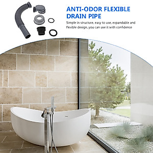 1 Set Bathtub Drain Bathroom Sink Expansion Pipe Flexible Drain Pipe Universal Sink Drain Pipe Wash Basin Drain Pipe Flexible Expandable Drain Pipe
