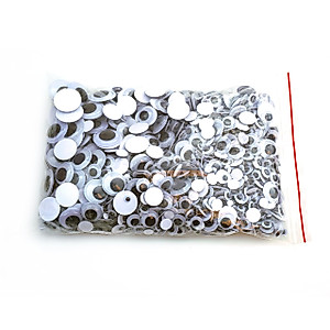 Ayedvan 2300 Pieces 5mm -24mm Black Wiggle Googly Eyes with Self-Adhesive，It Can Be Used for Decoration and Pranks