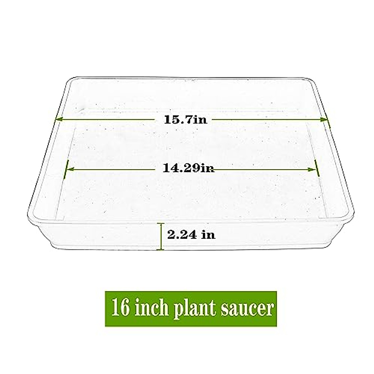 LWALRS Square Plant Saucer 16 Inch 2 Pack, Duty Plastic Plant Saucer, Heavy Duty Plant Pot Saucers, Garden Large Deep Plant Trays for Pots, Planters for Indoors and Outdoors Plants.