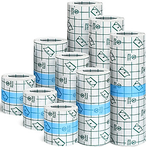 9 Rolls Waterproof Bandages Transparent Film Dressing Clear Adhesive Dressing Tape for Shower, 3 Sizes (2 Inch, 4 Inch, 6 Inch Wide)