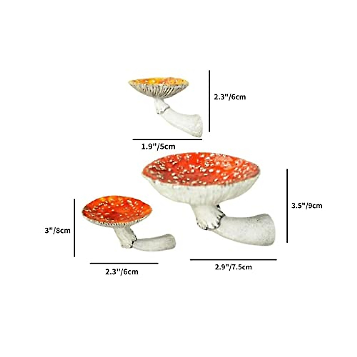 WUANGYOL Mushroom Hanging Shelf Floating Shelves Wall Storage Cute Room Decor Home Whimsical Wall Mounted Resin Storage Rack Creative Art Rack for Living Room Kitchen Bathroom 3Pcs