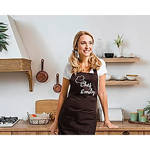 Chef Apron with Custom Name, Personalized Gifts for Men, Gifts for Women, Aprons for Women with Pockets, Valentines Day Gifts, Father's Day Gifts, Christmas Gifts, Anniversary, Mother's Day Gifts