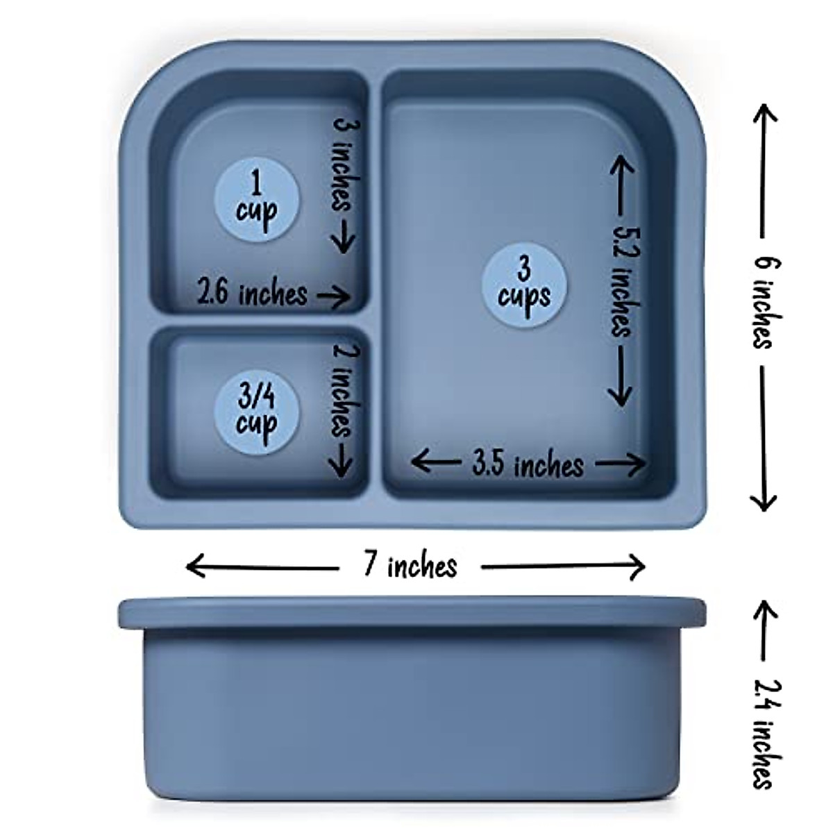 PrimaStella Unbreakable Silicone Lunch Box for Kids and Adults ...