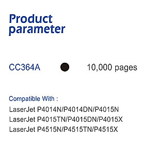 EASYPRINT 4X Black Compatible 364A Toner Cartridge Replacement for HP 64A CC364A Used for P4014N/P4014DN/P4015N/P4015TN/P4015DN/P4015X/P4515N/P4515TN/P4515X, (4-Pack)