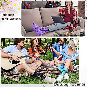 Shinymoon 6 Pairs Unisex Music Socks Gifts Funny Music Lover Teachers Socks Guitar Stave Music Notes Socks for Men Women (Music Note)