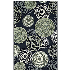 Mohawk Home Aurora Foliage Friends Floral Ornamental Medallions Area Rug, 5'x8', Blue