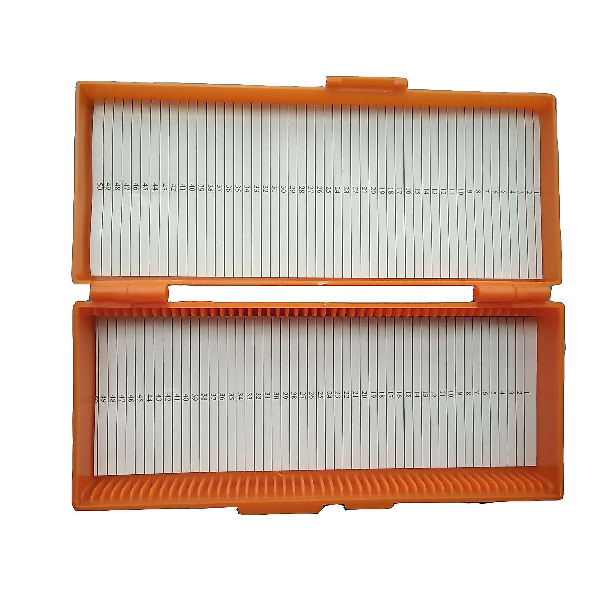 50-Place Microslide Slide Microscope Box Glass Slides Box(Orange)