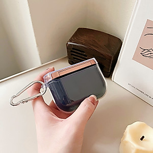 Cute Cartoon Style Soft TPU Protective Crystal Clear Transparent Case Cover Compatible with Sony WF-1000XM3 Earbuds, Protective Skin Sleeve with Key Chain (Clear)