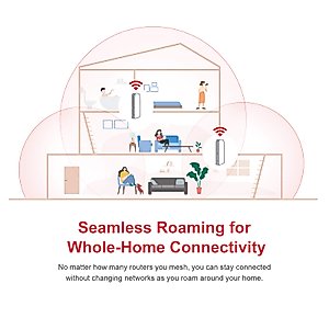 Mercku M6 Wi-Fi 6 Router for Wireless Internet Mesh Wi-Fi System 1 Pack up to 3,000 Sq.Ft. Can Add More Units to Form a Mesh Wi-Fi System, Dual-Band Gigabit Router, App Control, AX1800, Maroon Red