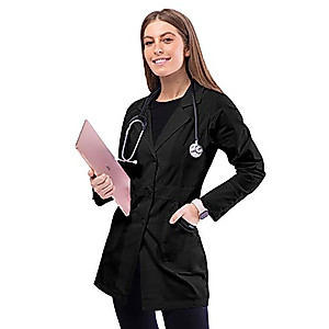 Adar Universal Lab Coats for Women - Perfection 32" Lab Coat - 811 - Black - M
