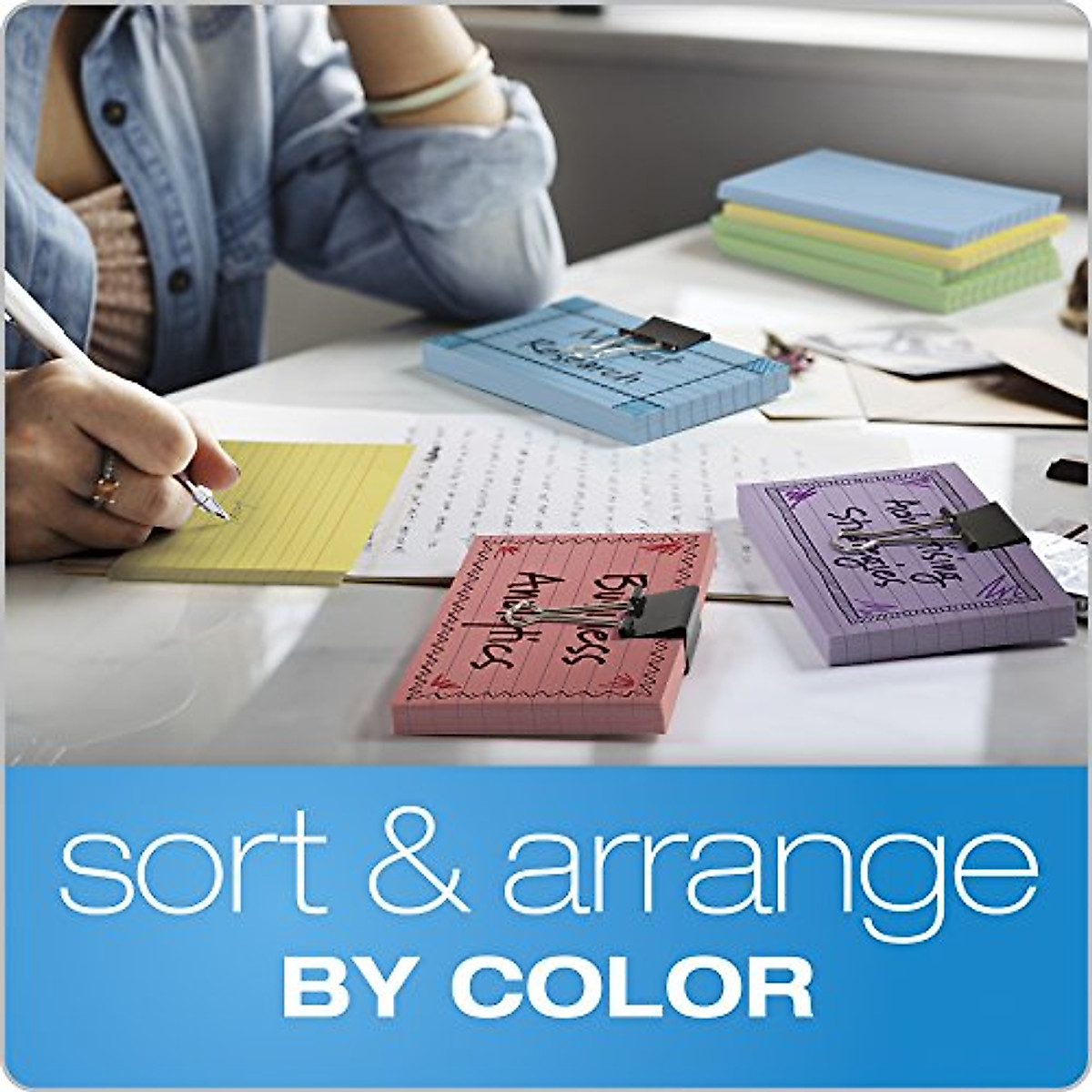 Oxford Ruled Color Index Cards, 3" x 5", Green, 100 Per Pack (7321 GRE)