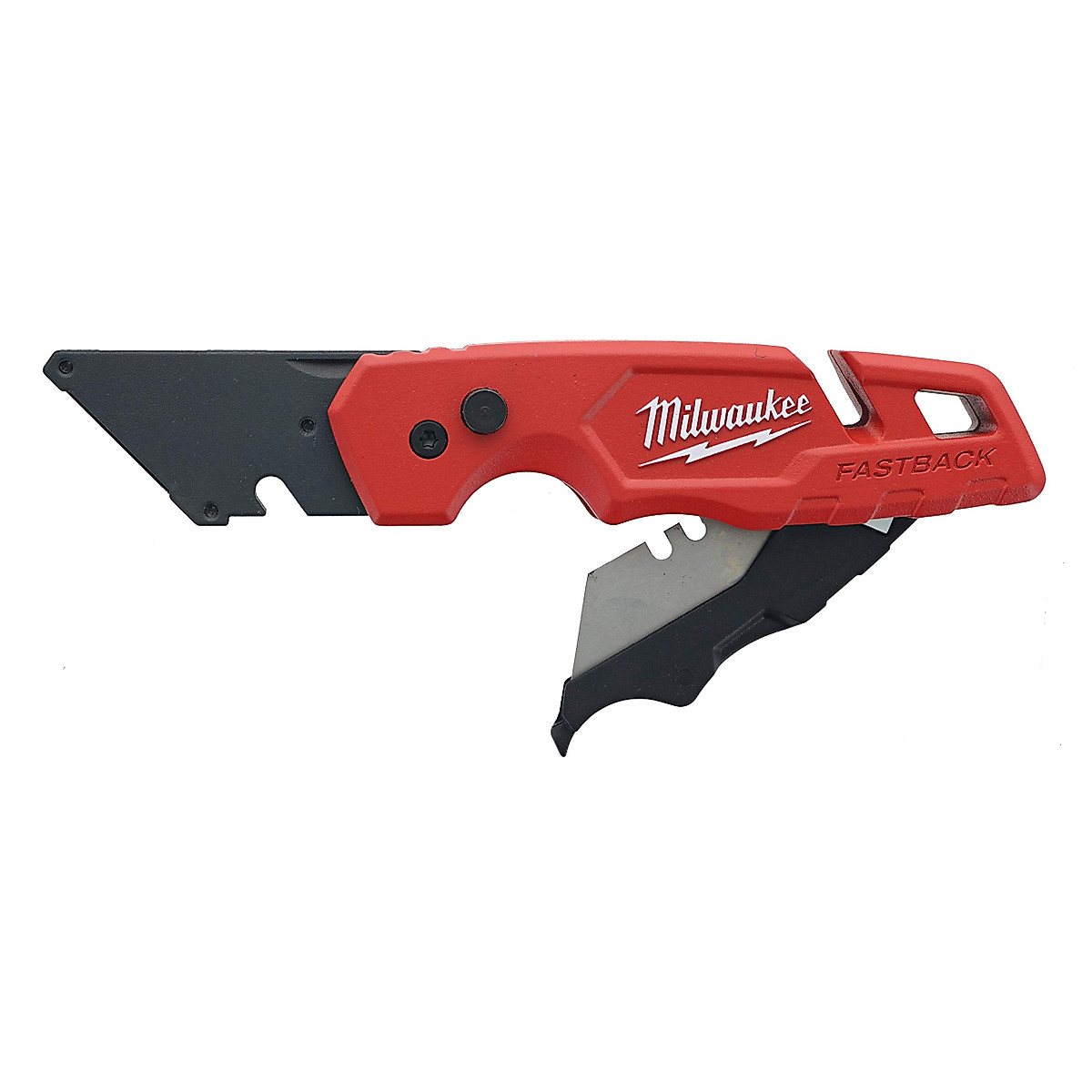 Milwaukee 48-22-1502 Fastback Folding Utility Knife with 5 Blade Storage, Wire Stripping Compartment, and Gut Hook