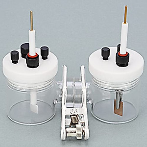 stonylab Platinum Sheet Electrode, 99.99% Purity 10x10x0.1mm Pt Plate Electrode Platinum Foil Electrode with PTFE Body