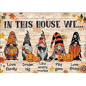 Halloween Pumpkin Diamond Painting Kits-Fall DIY Gnome Family Diamond Art Kits For Adults Kids Beginner, 5D Full Drill Diamond Dots Paintings With Diamonds Gem Art For Home Wall Decor 12x16inch