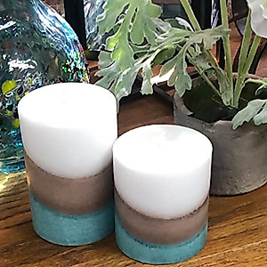 Wicks N More Cottage Charm Handmade Scented Layered Pillar Candle (3x4)