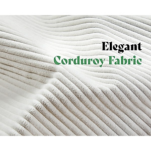 AMERLIFE 162Inch Oversized Sectional Sofa, U Shape Couch with Corner Seat, Corner Sofa with Right Facing Oversized Double Chaise, Large Sofa for Living Room, White Corduroy