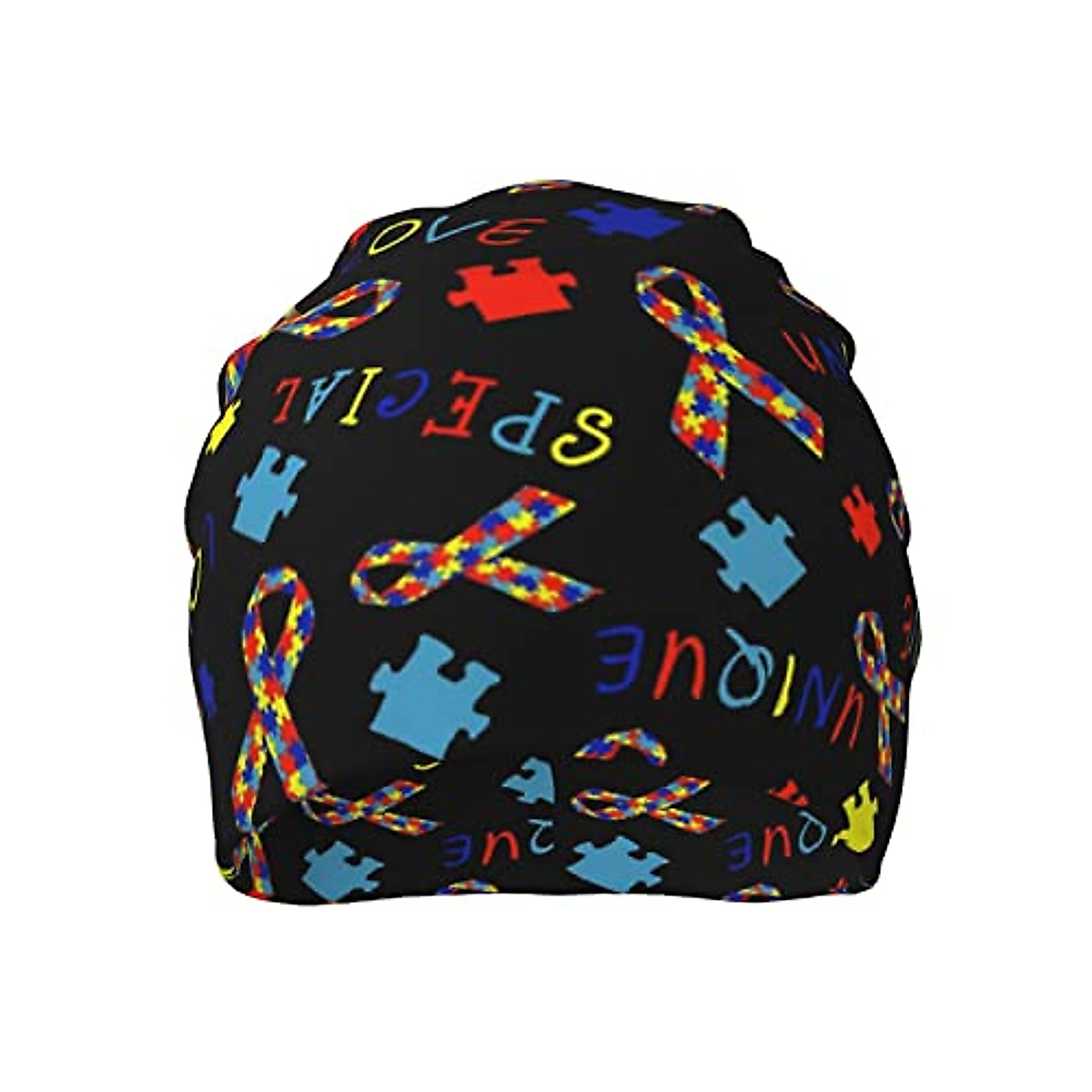Autism Awareness Special Love Beanie Hat for Men and Women Lightweight Slouchy Hip-Hop Running Skull Cap Breathable Stretchy Sleep Hats Chemo Cap