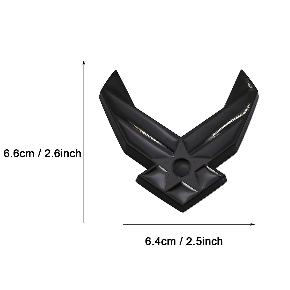 US Air Force USAF 3D Metal Badge Wings Emblem Car Stickers Decals Auto Symbol Bumper Stickers for Truck Motorcycle (Black)