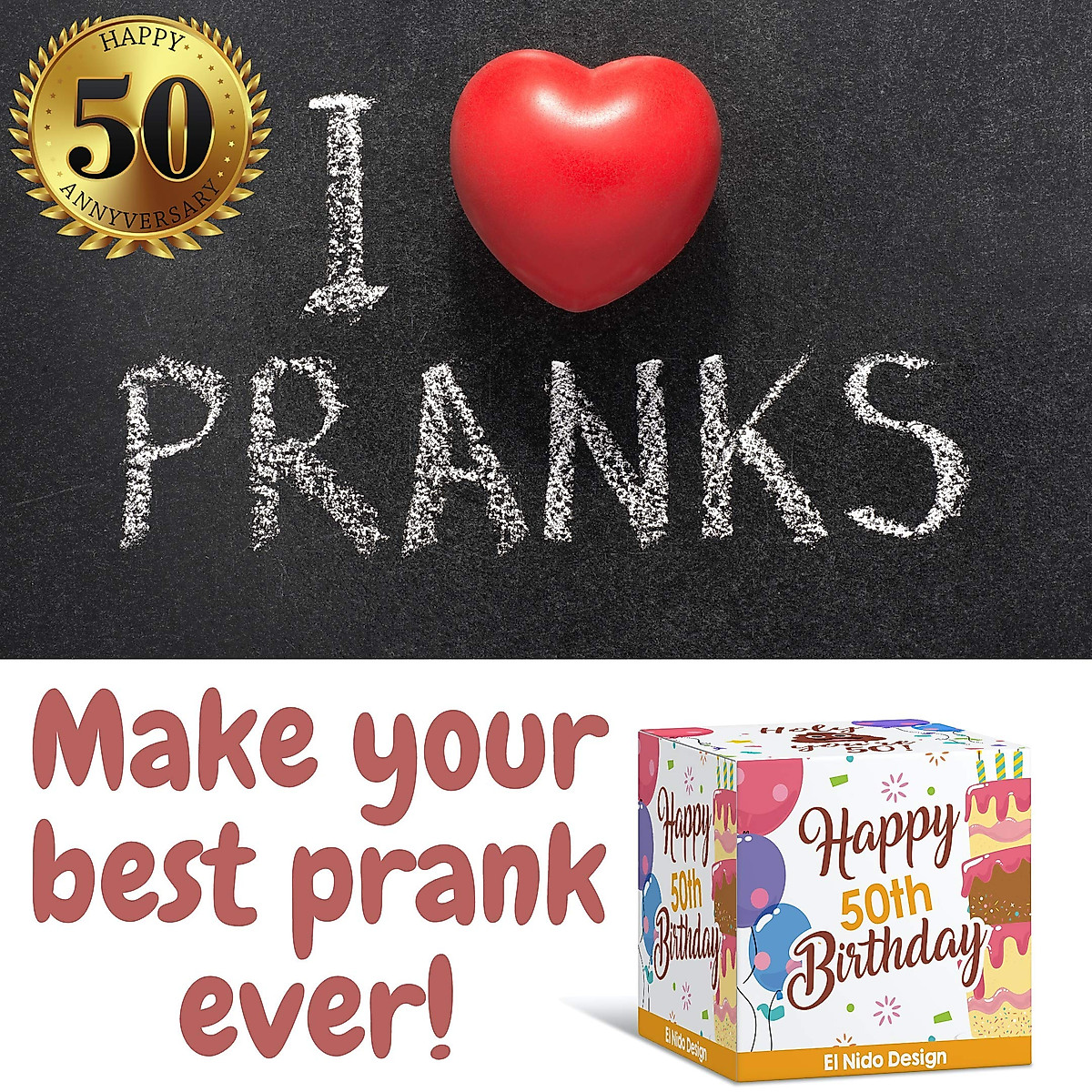 50th Birthday Toilet Paper - Happy birthday toilet paper prank– Funny 50th birthday gifts for men and women– best friend birthday gifts– Novelty Toilet paper roll gag gifts – 3 Ply (50th Birthday)
