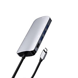 Port Expander USB C Docking Station USB C Hub 8-in-1 USB C Adapter with HDMI, 60W PD, 1Gbps Ethernet, 3 USB 3.0 Ports, SD/TF Card Reader USB Splitter