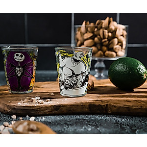 Silver Buffalo NB110864 Disney Nightmare Before Christmas Mini Glasses (4 Pack), Multicolor