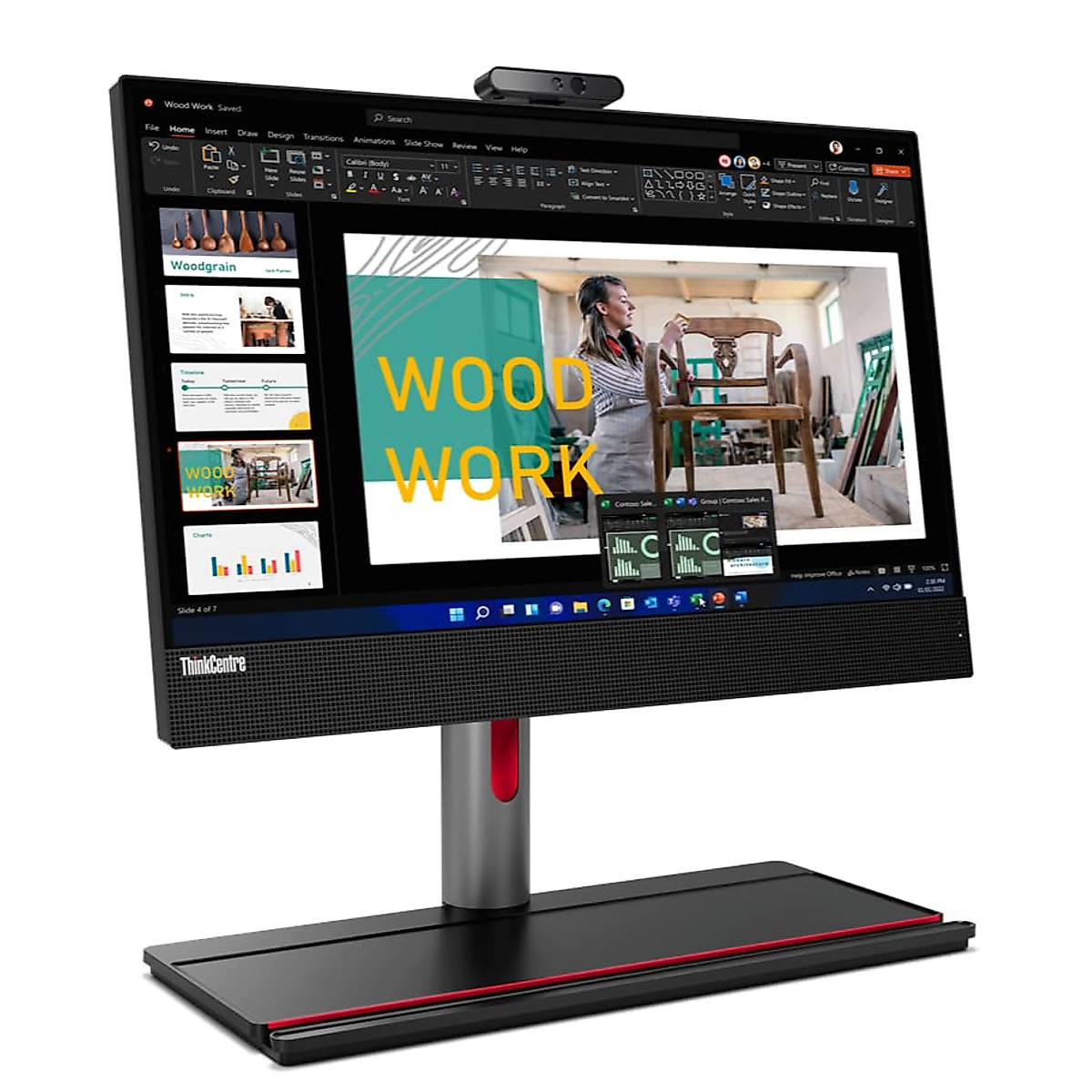 Lenovo ThinkCentre M70a All-in-One Desktop, 21.5" FHD (1920x1080) Non-Touch, Intel Pentium Gold G7400, 8GB RAM, 256GB SSD, Intel UHD Graphics, Webcam, Windows 10 Pro