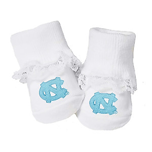 Future Tailgater North Carolina Tar Heels UNC Baby Toe Sock Booties with Lace