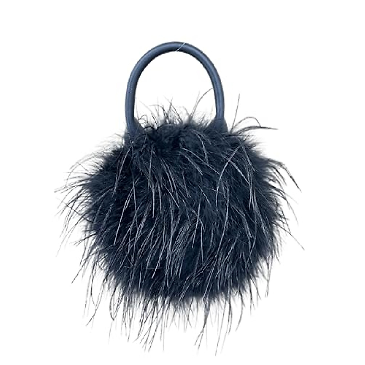 LVCOMEFF Women Ostrich Feather Purse Mini Handbag for Party Furry Casual Daily 2023 Bubblegum Color…