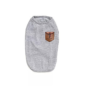 HOUKAI Summer Cool pet Clothes for Puppy Solid Color Sweatshirt Puppy Cotton Dog Vest (Color : E, Size : Lcode)