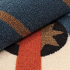 Superior Kids Construction Zone Non-Slip Area Rug 2' x 3' Beige-Multicolor