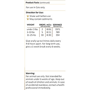 Amber NaturalZ Adizone C Herbal Supplement for Cats | Feline Herbal Supplement for Occasional Soreness, Stiffness, Aches and Discomfort | 4 Fluid Ounce Glass Bottle | Manufactured in The USA